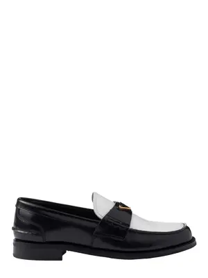 Prada Brushed-leather Loafers - Black