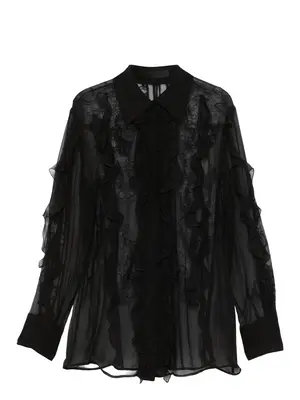 Valentino Garavani Floral-embroidered Blouse - Black