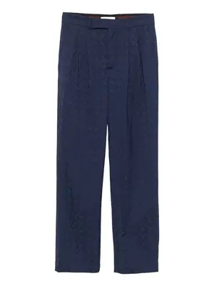 MARINE SERRE Moon Diamond Jacquard Trousers - Blue