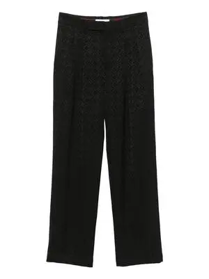 MARINE SERRE Moon Diamond-jacquard Trousers - Black