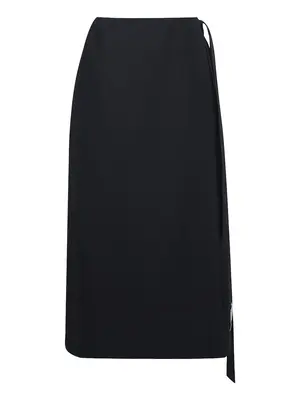 Ports 1961 Wool-silk Midi Skirt - Black