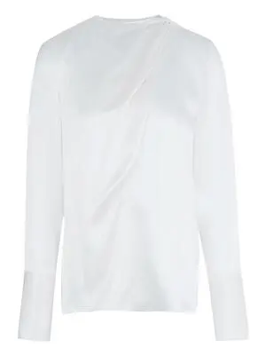 Ports 1961 Silk Draped Top - White