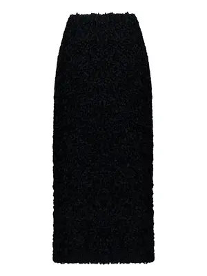 Ports 1961 Bouclé Midi Skirt - Black
