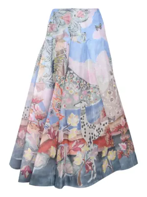 ZIMMERMANN ZIMMERMANN Illustration-Print Pleated Skirt