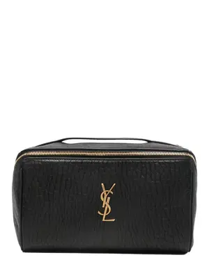 Saint Laurent Logo-plaque Wash Bag - Black
