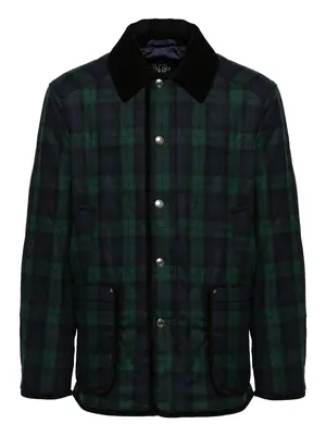 MAN ON THE BOON. Checked Padded Jacket - Green