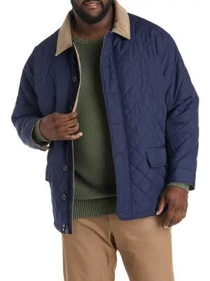 OAK HILL BY DXL Quilted Walking Coat - Peacoat