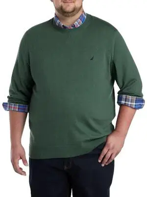 NAUTICA Nautica Big & Tall Navtech Crewneck Sweater Rain Forest Green