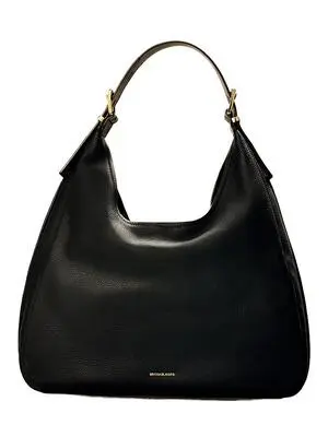 Michael Kors Large Leather Hobo Shoulder Bag - Black