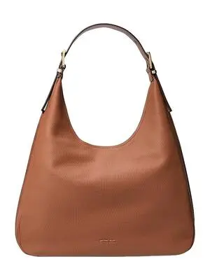 Michael Kors Large Leather Hobo Shoulder Bag - Luggage