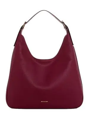 Michael Kors Large Leather Hobo Shoulder Bag - Mulberry