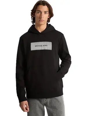 Michael Kors Logo Cotton-blend Hoodie - Black