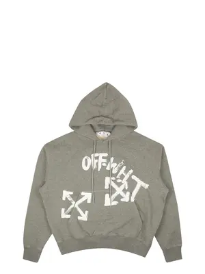 Off-White Paint Script Skate Hoodie - Grey