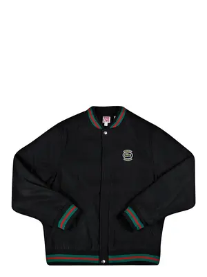 Supreme X Lacoste Wool Varsity Jacket - Black