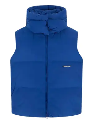 Off-White Bounce Hooded Down Vest - Blue