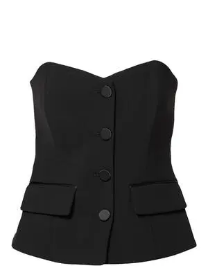 Veronica Beard Arlette Peplum Corset Top - Black