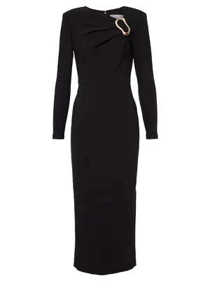 Roland Mouret Asymmetric Crêpe Midi Dress - Black