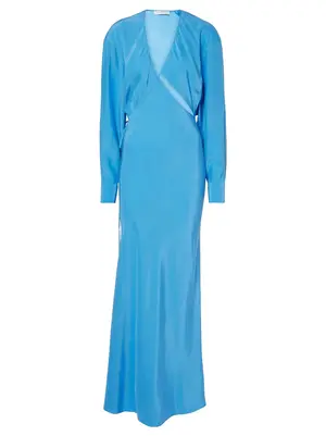 Christopher Esber Cutout Silk Maxi Dress - Blue