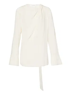 Victoria Beckham Scarf-detail Silk Blouse - White