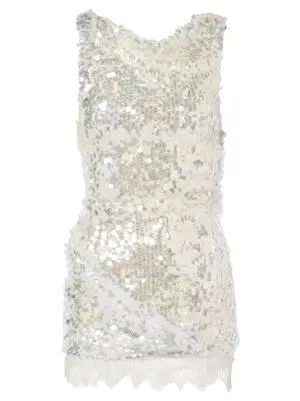 Christopher Esber Opaline Sequined Mini Dress - White
