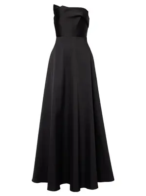 Roland Mouret Strapless Taffeta Gown - Black