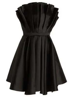 SIMONA CORSELLINI Pleated Mini Dress - Black