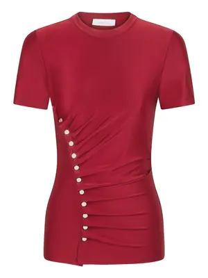 Rabanne Draped T-shirt - Red