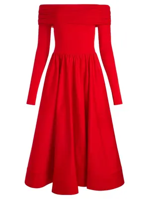 Alice + Olivia Chara Midi Dress - Red