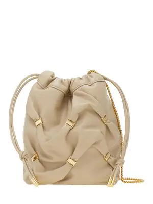 FERRAGAMO Mini Leather Bucket Bag - Neutrals