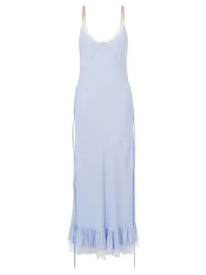 Moschino Lace-trim Maxi Dress - Blue