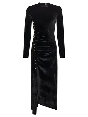 Rabanne Draped Velvet Maxi Dress - Black