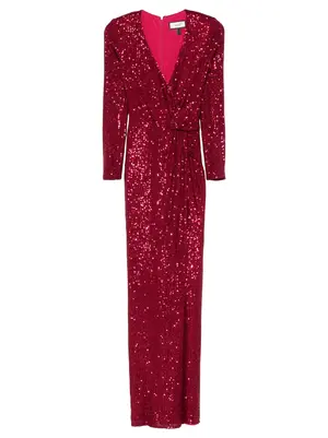 NISSA Sequinned Gown - Red