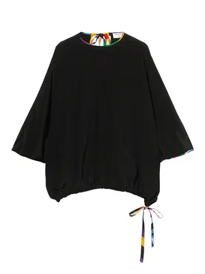 EMILIO PUCCI PUCCI Silk Keyhole Top