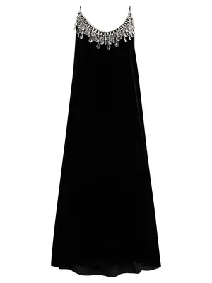 Zimmermann Crystal-embellished Velvet Midi Dress - Black