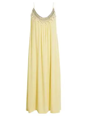 Zimmermann Crystal-embellished Velvet Midi Dress - Yellow