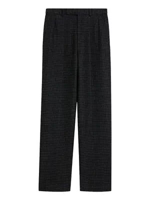 Thom Browne Houndstooth Wool-tweed Trousers - Black