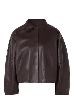 ST. AGNI Cocoon Leather Jacket - Brown