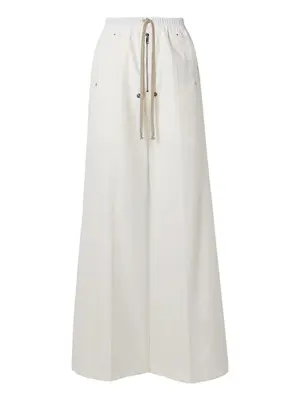 Rick Owens Belas Cotton-blend Poplin Wide-leg Pants - Off-white