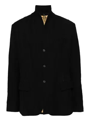 Masnada Stand-up Collar Blazer - Black