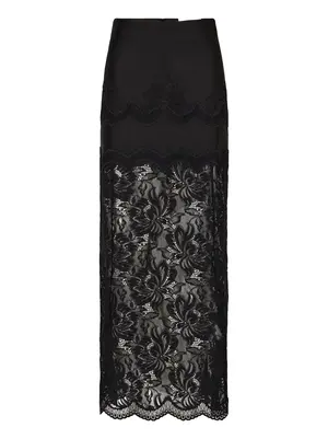 Rabanne Lace Maxi Skirt - Black