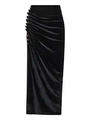 Rabanne Velvet Maxi Skirt - Black