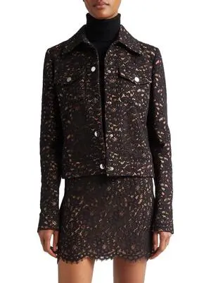 Michael Kors Lace Denim Jacket - Black