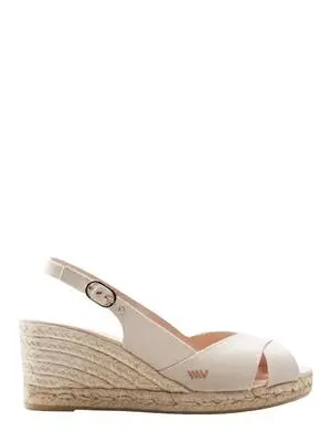 VISCATA Llansa Canvas Espadrille Wedges - Beige