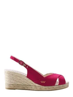 VISCATA VISCATA Llansa Canvas Espadrille Wedges Cherry
