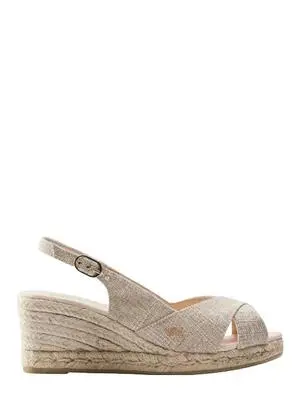 VISCATA Llansa Canvas Espadrille Wedges - Gold