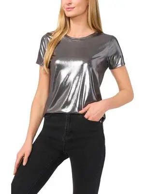 CECE DUPRAZ Metallic Shine T-shirt - Gunmetal