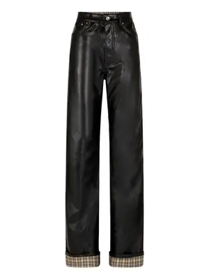 Rabanne Faux-leather Flared Trousers - Black