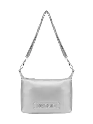 Moschino Logo Shoulder Bag - Silver