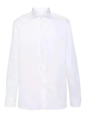 Zegna Tonal Pinstripe-pattern Shirt - White