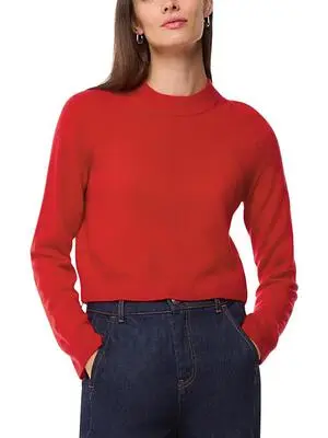 Whistles Cropped Crewneck Cashmere Sweater - Red